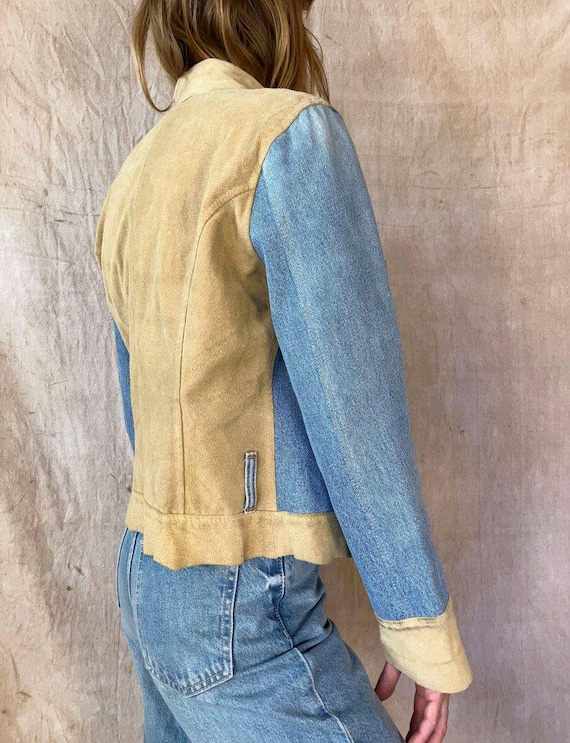 1970’s Suede & Denim Patchwork Jacket 70s, sz S/M - Gem