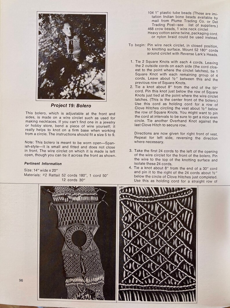 70s Macrame You Can Wear Book - Wearable Art Craft Textile Art Weaving ...