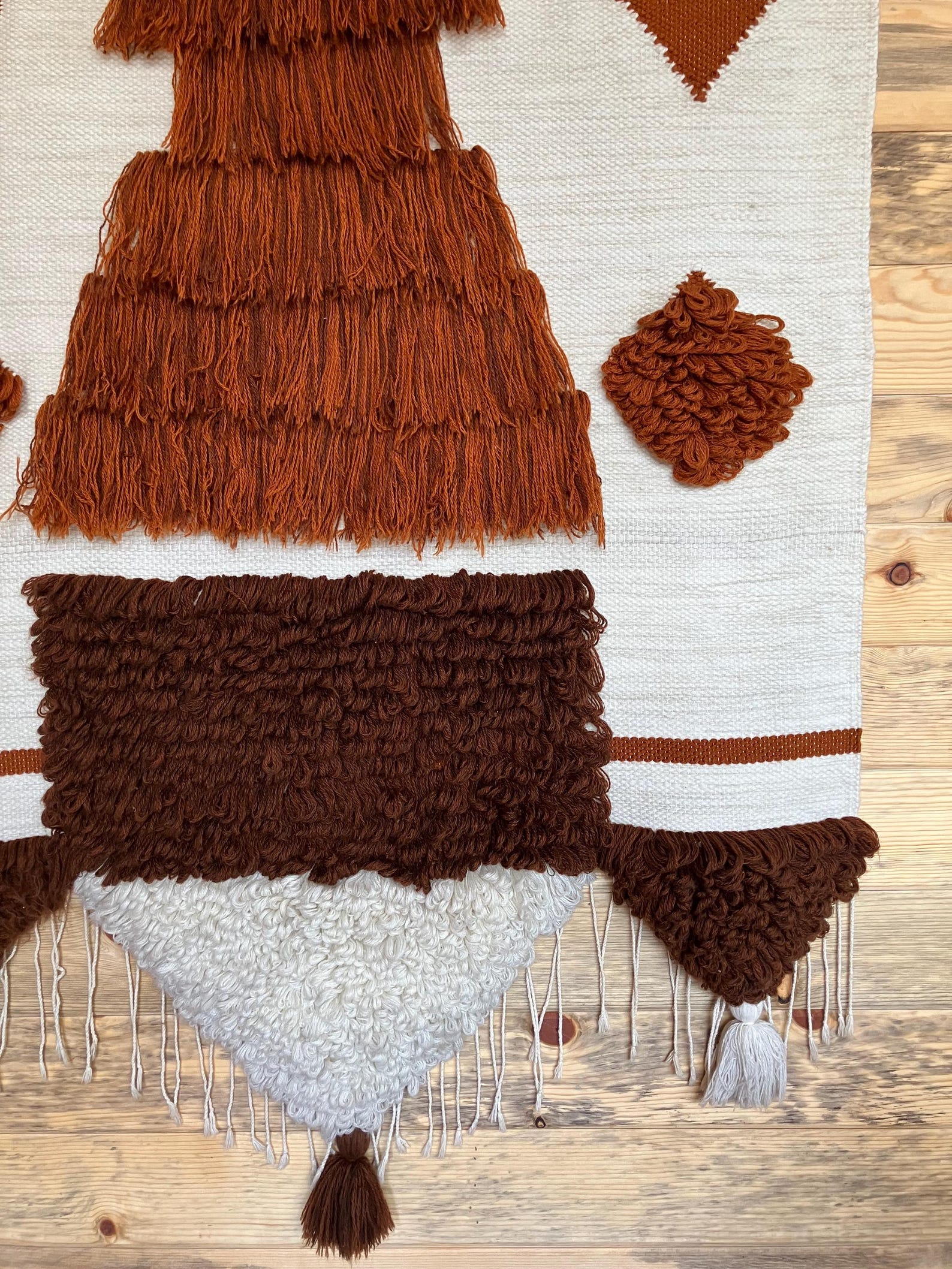Large 1970s MCM Fiber Art Woven Wall Hanging Tapestry Textile Don ...
