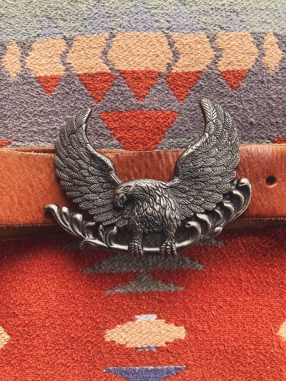 1970s Cast Metal Eagle Belt Buckle Biker Harley David… - Gem