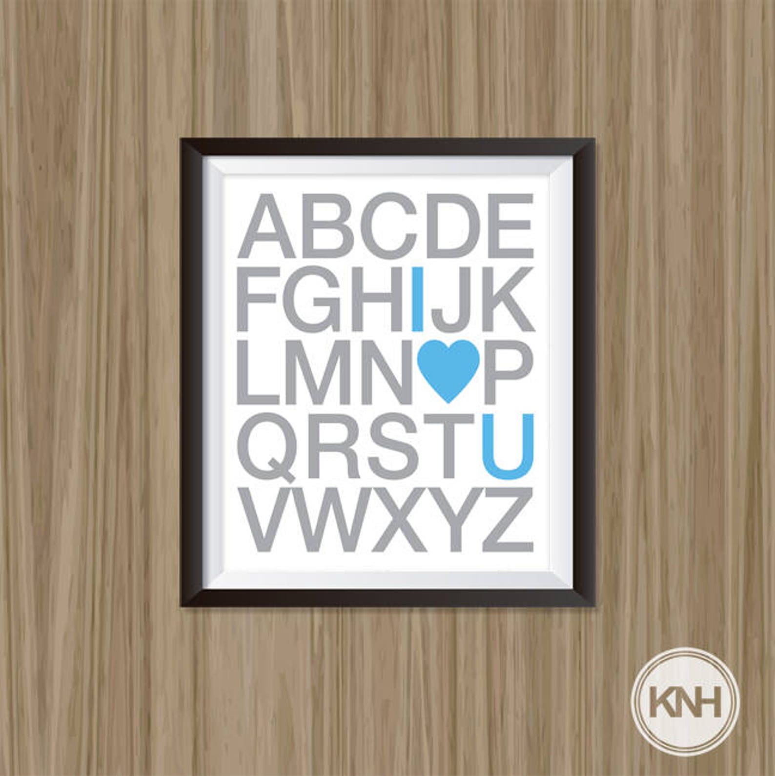 Alphabet Poster Abc's i Love You Baby Boy Nursery Digital Art Work - Etsy