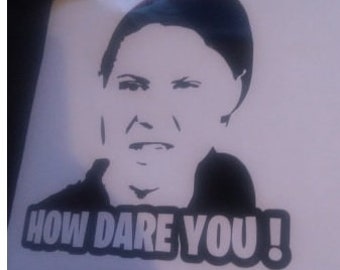 Greta Thunberg How Dare You Vinyl Sticker, Vinyl Decal Sticker for ...
