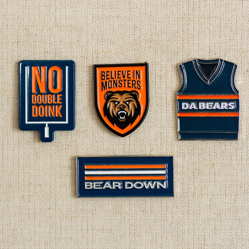 Chicago Bears enamel pin Bear Down Chicago Bears This | Etsy