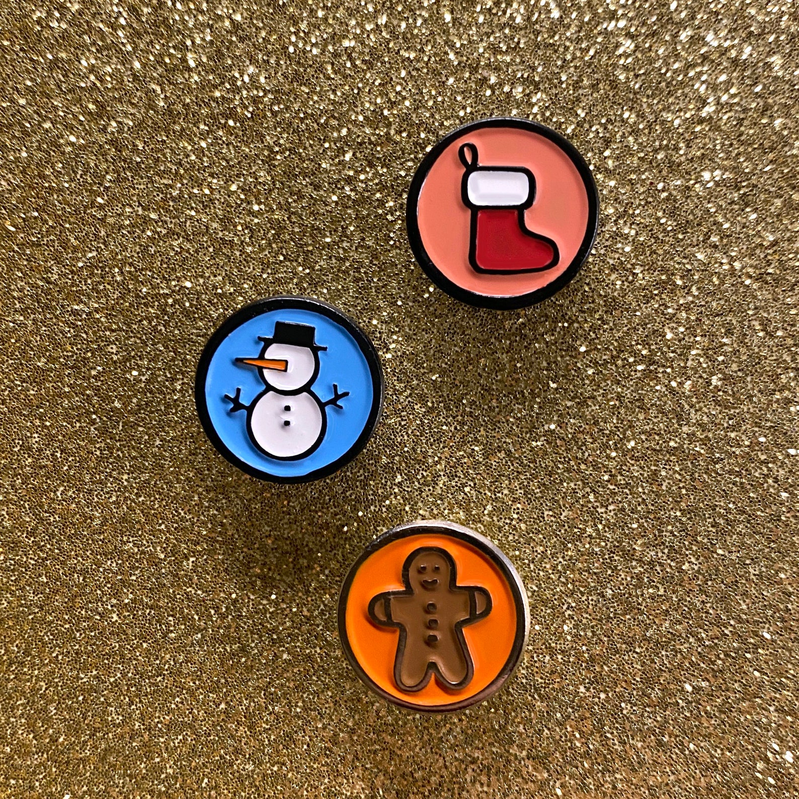 Holiday Mini Pins – Christmas Cutie Pins: a Tree, Candy Cane, Snowman ...