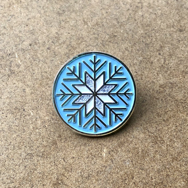 Glitter Snowflake Enamel Pin: Winter Stocking Stuffer, Gift for Her - Etsy