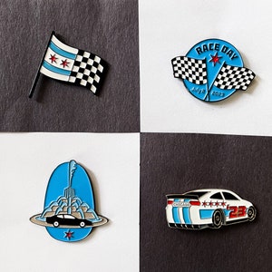 Chicago NASCAR Enamel Pin – the Race is ON! Four Slick Designs to ...