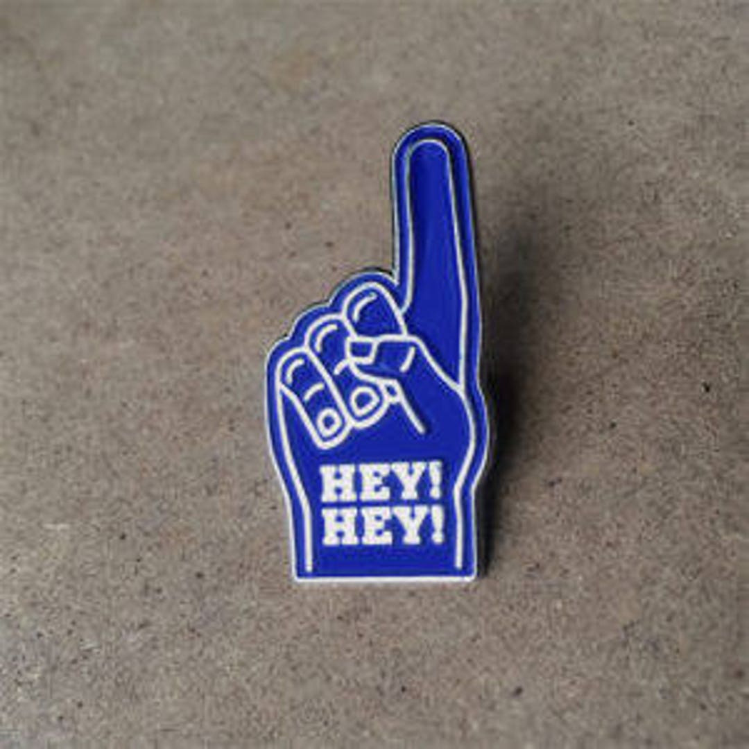 Chicago Cubs Enamel Pin: Cubbie Blue Foam Finger - Sports Fan Gift, Hey ...