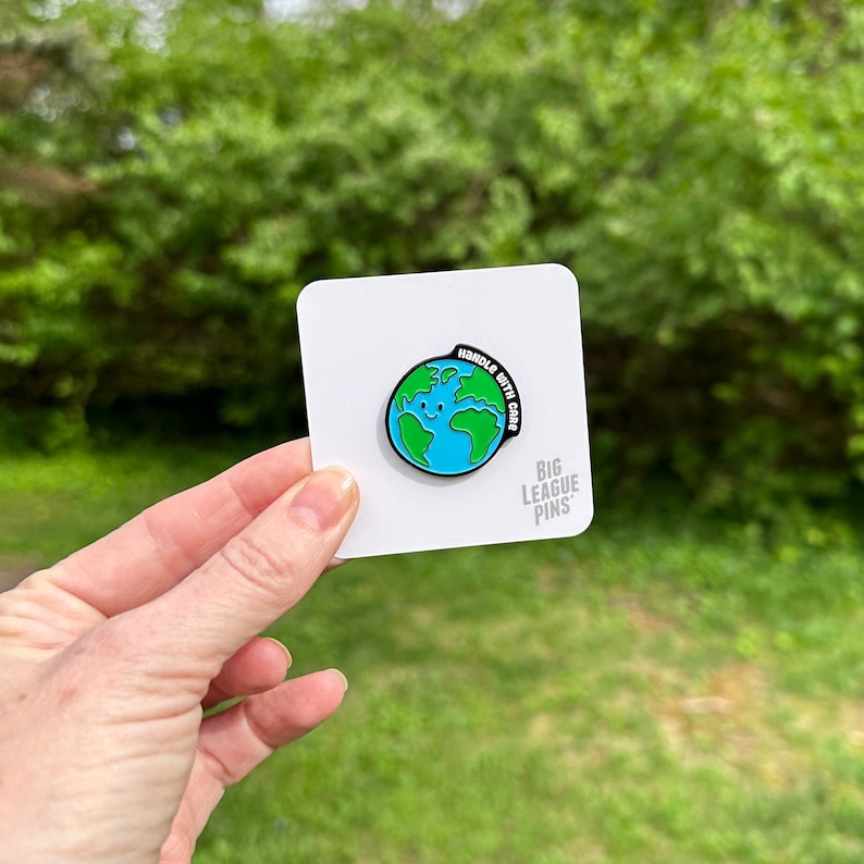 Earth Day Enamel Pin – Protect Our Planet With a Happy Earth Pin. Earth ...