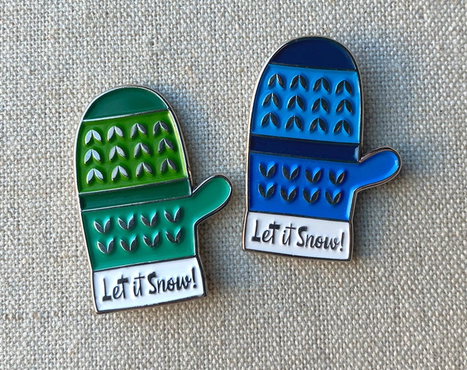 Let It Snow Mitten Enamel Pin. Celebrate the Season With Our Winter ...