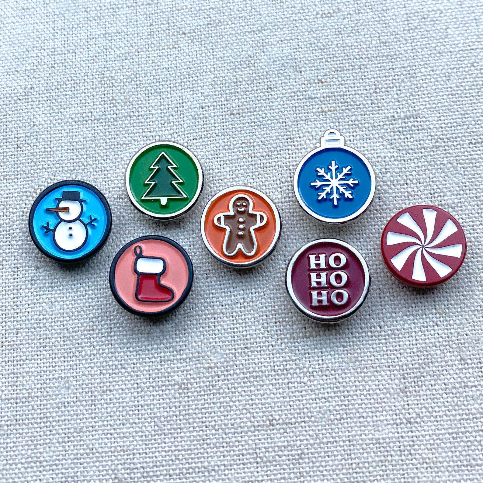 Holiday Mini Pins – Christmas Cutie Pins: a Tree, Candy Cane, Snowman ...