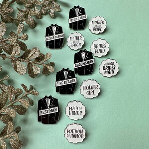 Bridal Party Wedding Enamel Pins. Pins for Everyone in the Wedding ...