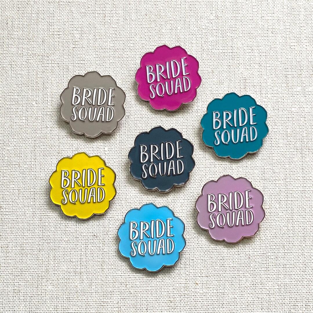 Bride Squad Enamel Pin NEW COLORS! – Adorable Wedding Enamel Pins in ...