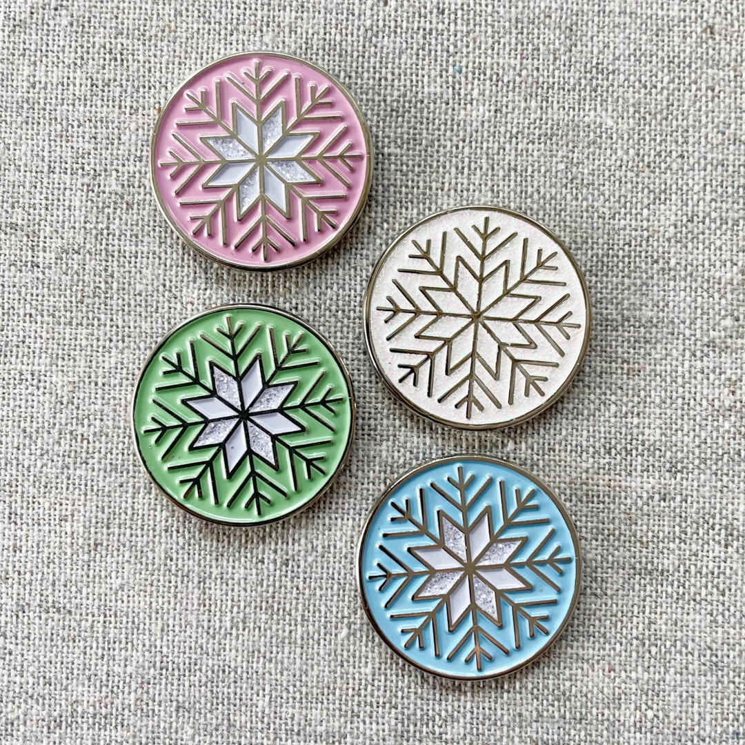 Glitter Snowflake Enamel Pin: Winter Stocking Stuffer, Gift for Her - Etsy