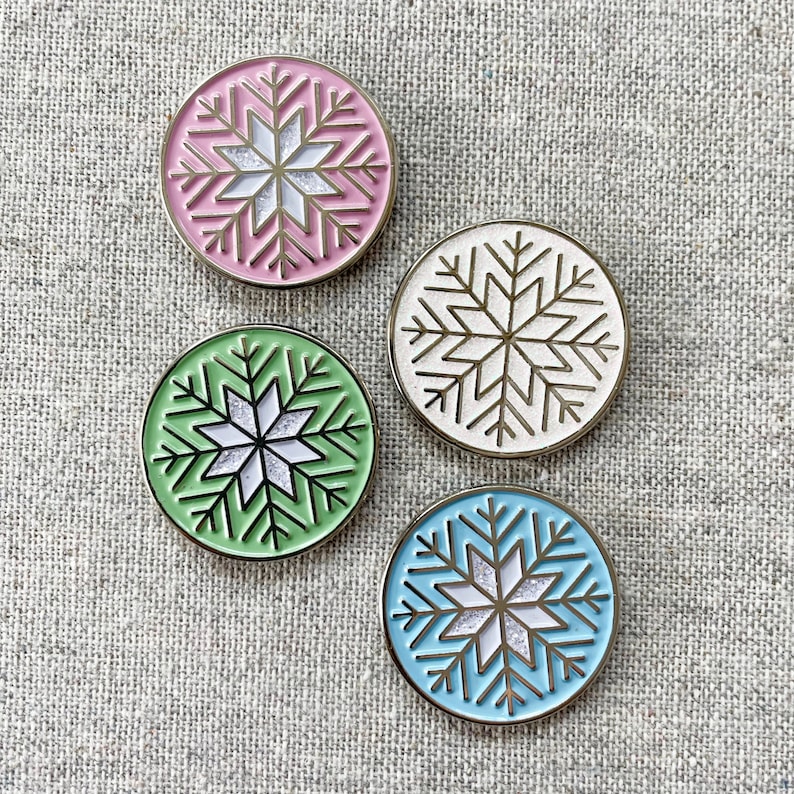 Glitter Snowflake Enamel Pin: Winter Stocking Stuffer, Gift for Her - Etsy