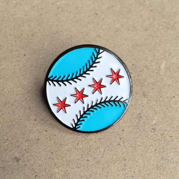Chicago Flag Enamel Pin Baseball Pin With the Chicago Flag. | Etsy