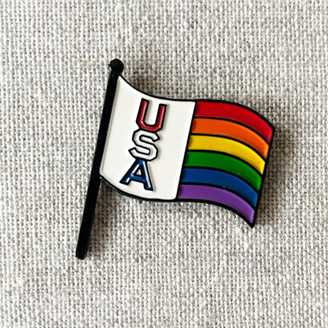 USA Pride Flag Enamel Pin – Show off Your Patriotic USA Pride + Gay ...