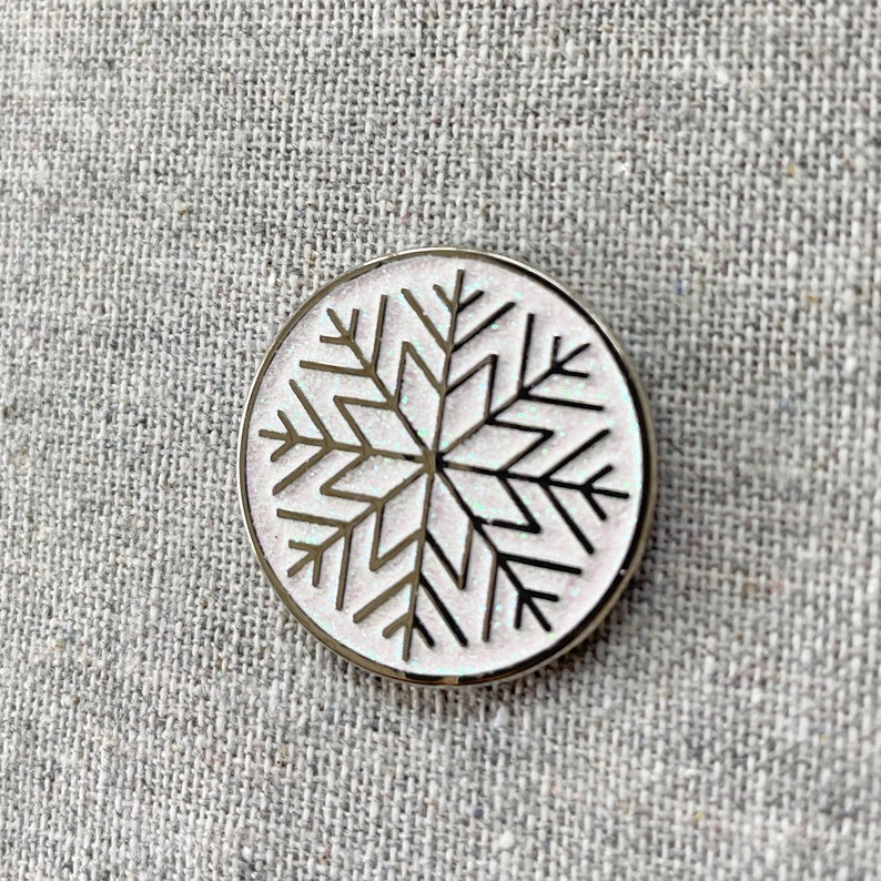 Glitter Snowflake Enamel Pin: Winter Stocking Stuffer, Gift for Her - Etsy