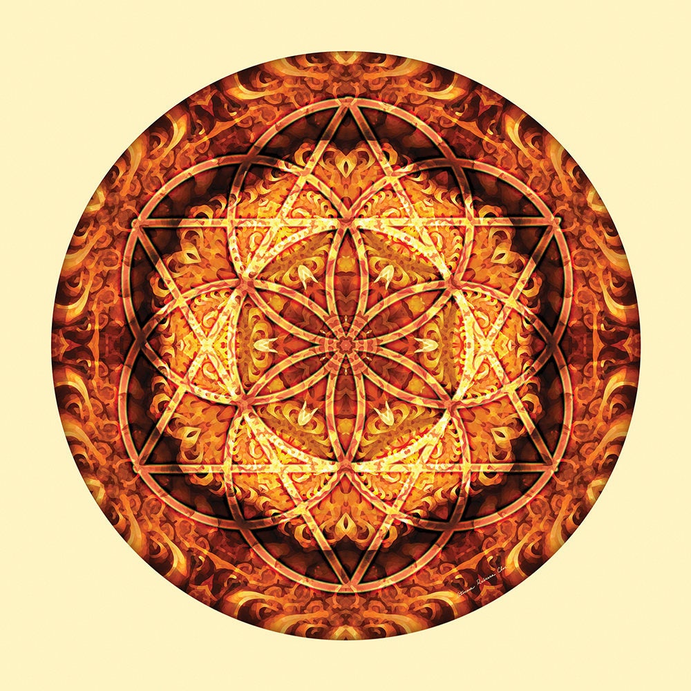 Geometría sagrada Mandala 3, arte imprimible, arte de la pared ...