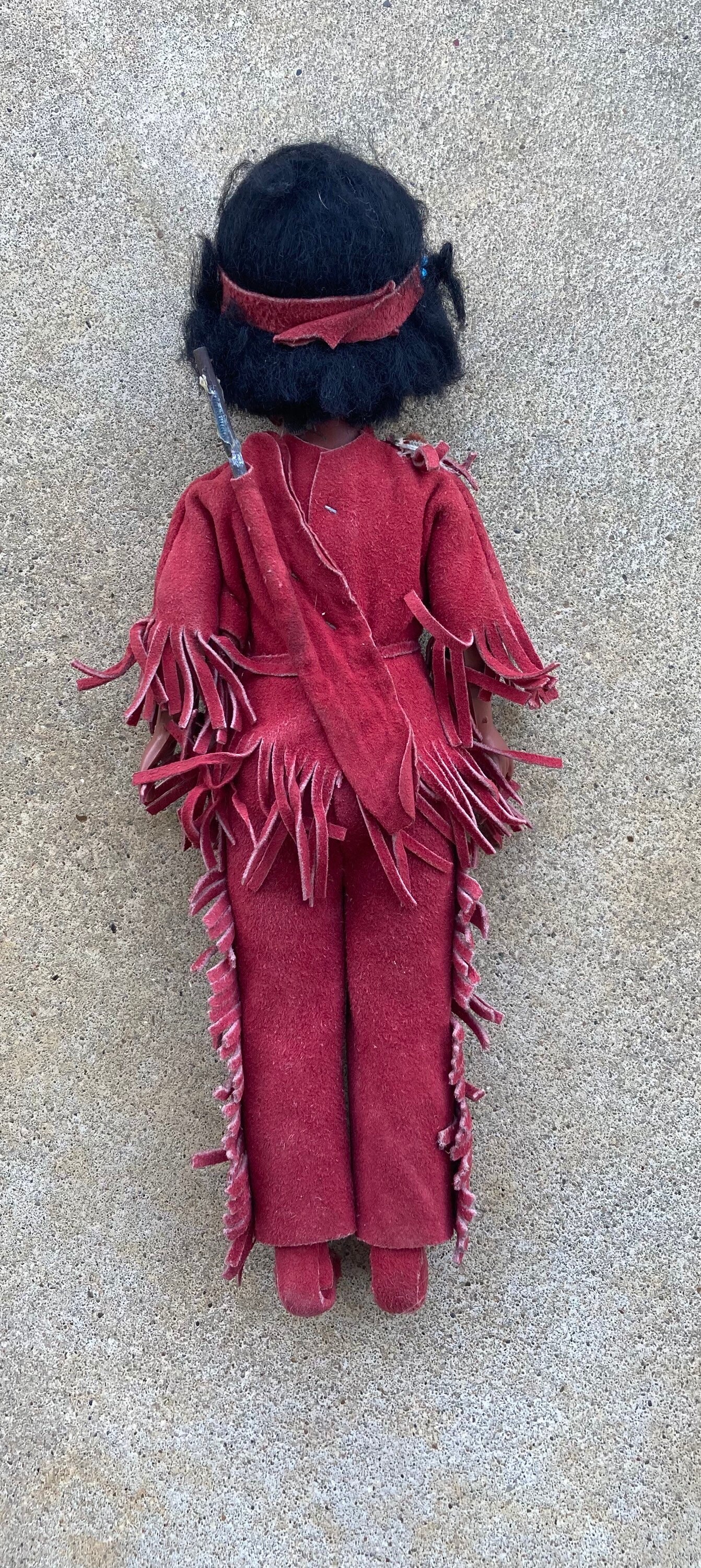 Vintage Native American Indian Toy Doll Red Outfit and Shoes Beaded ...