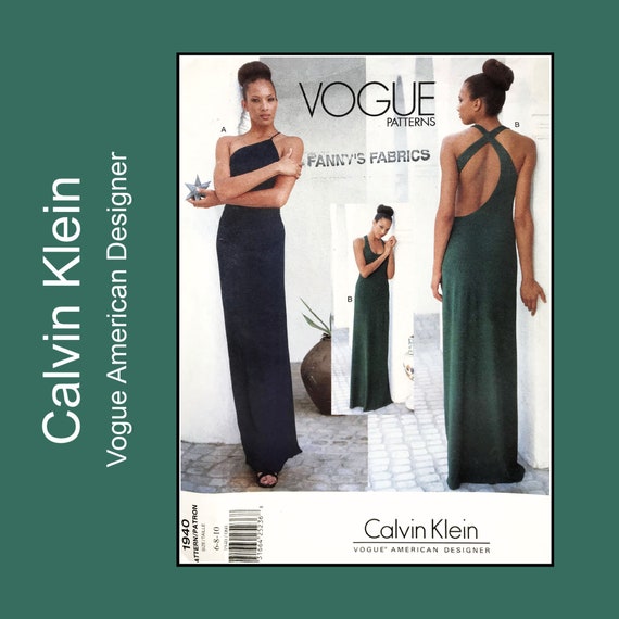 Evening Gown Sewing Pattern Calvin Klein designer long | Etsy