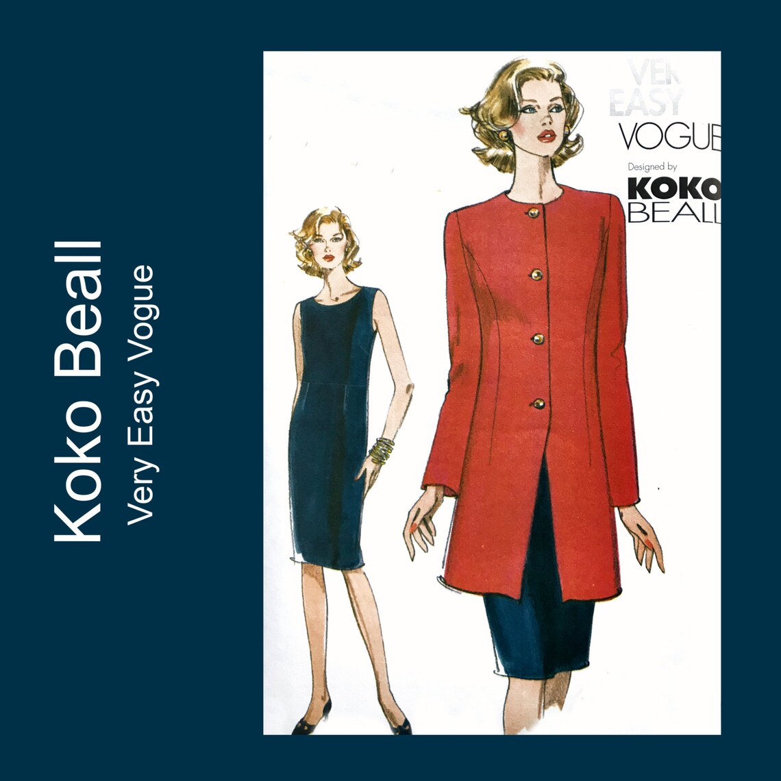 Jacket and Dress Pattern by Koko Beall Straight Dress Has | Etsy
