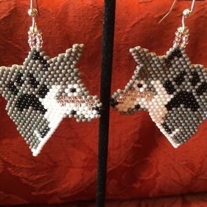 Cute Husky Earrings Wolf Dog Wolves Seed Bead Jewelry - Etsy