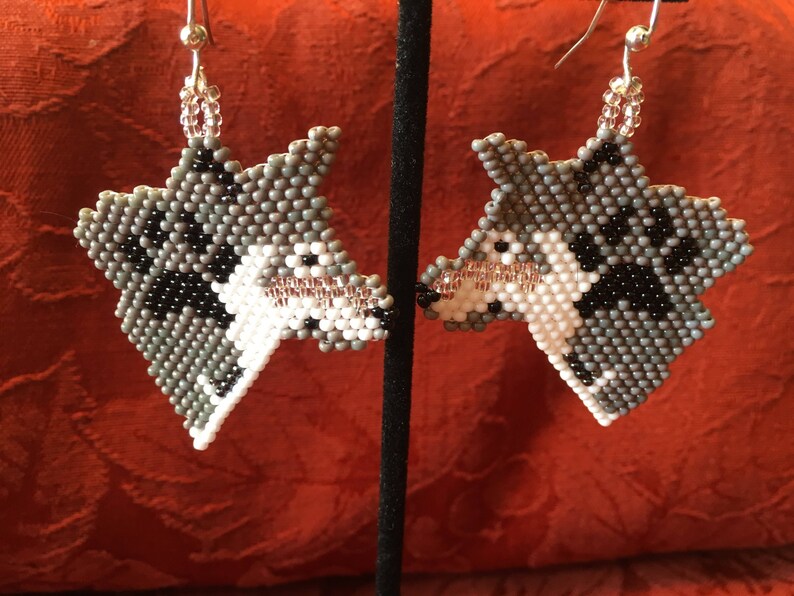 Cute Husky Earrings Wolf Dog Wolves Seed Bead Jewelry - Etsy