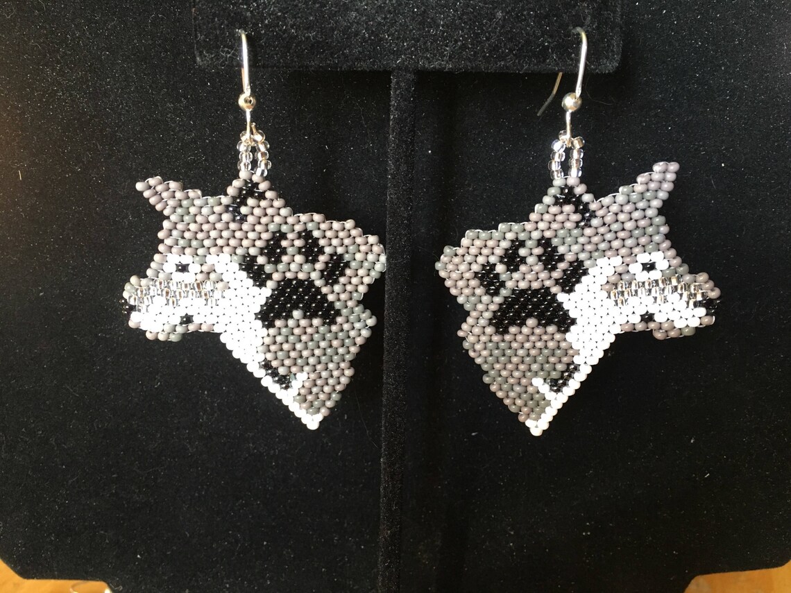 Cute Husky Earrings Wolf Dog Wolves Seed Bead Jewelry - Etsy
