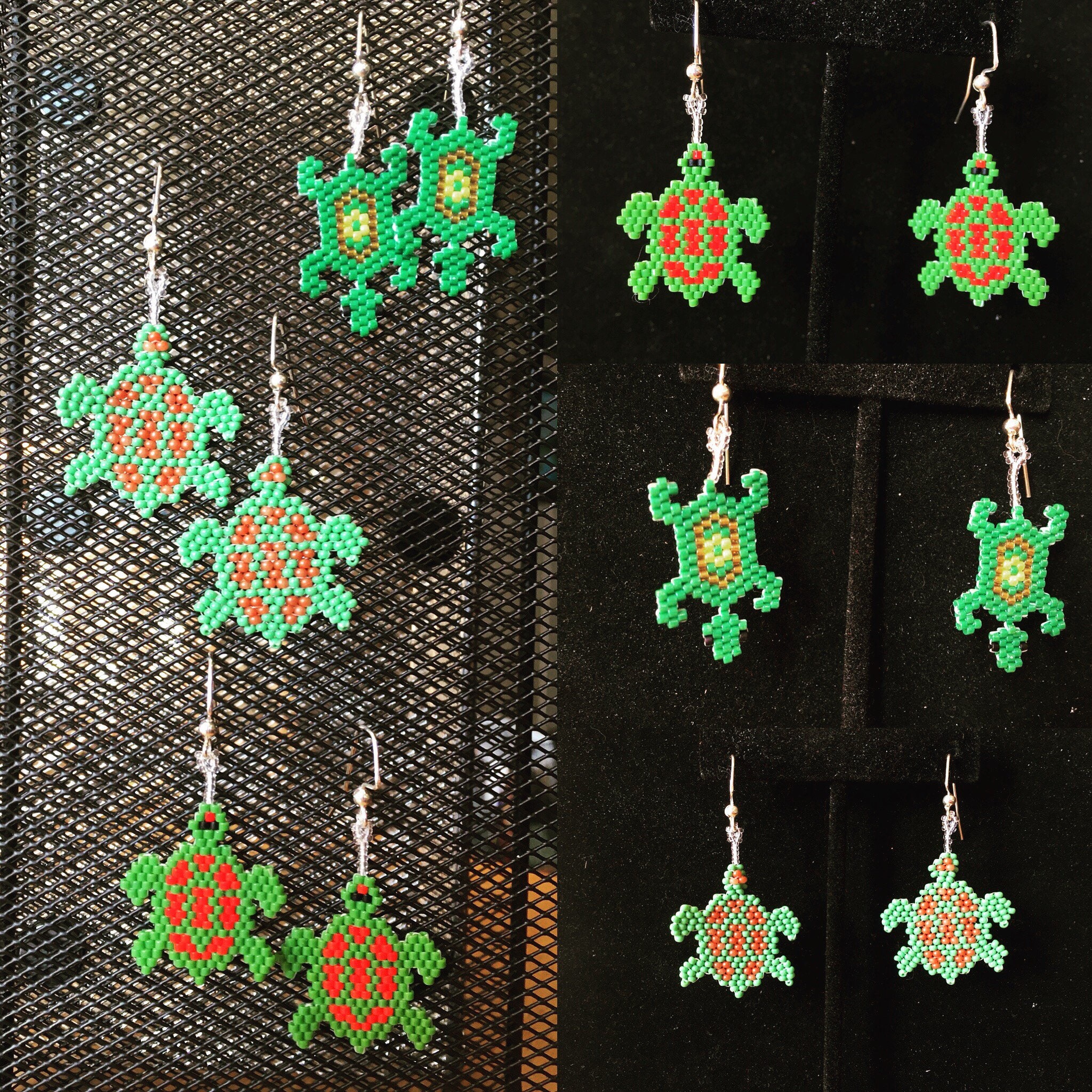 Turtles Handmade Beaded Turtle Earrings Seed Bead Jewelry - Etsy