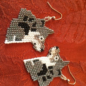 Cute Husky Earrings Wolf Dog Wolves Seed Bead Jewelry - Etsy