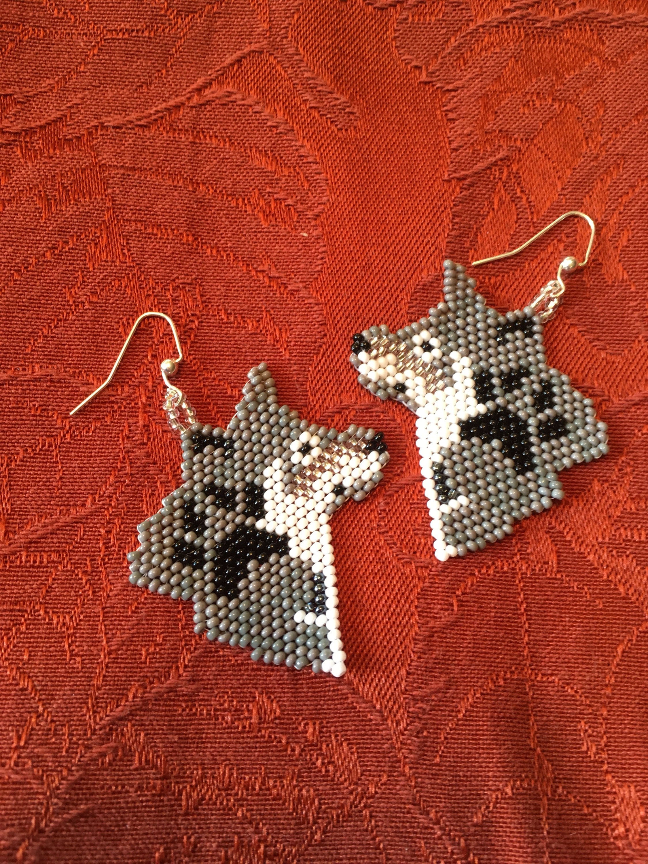Cute Husky Earrings Wolf Dog Wolves Seed Bead Jewelry - Etsy