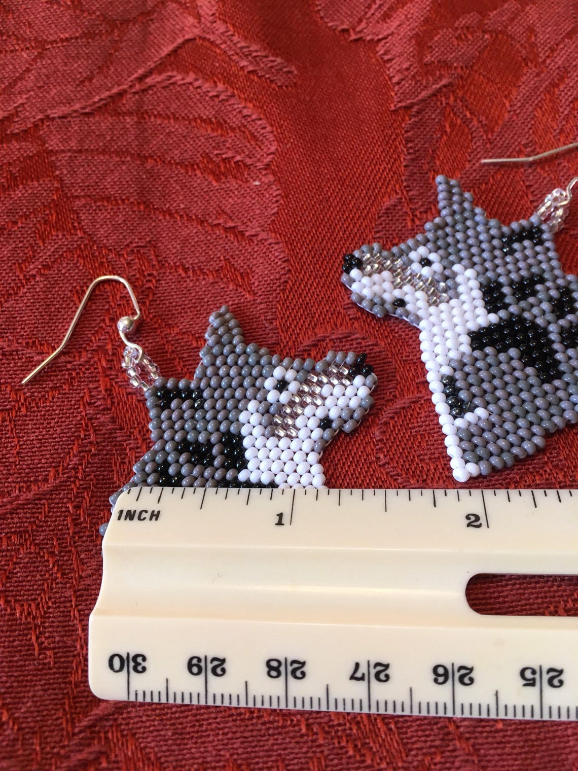 Cute Husky Earrings Wolf Dog Wolves Seed Bead Jewelry - Etsy