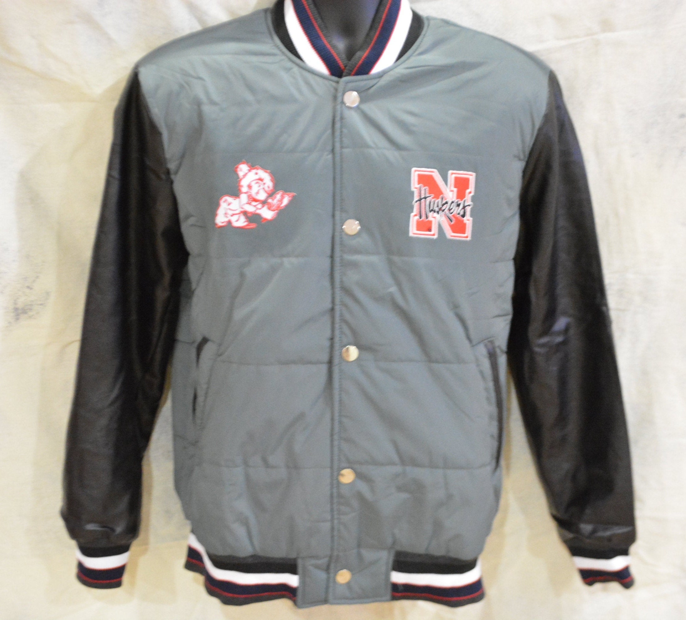 Nebraska Corn Huskers M Herbie Husker Mascot / NCAA Varsity Jacket ...
