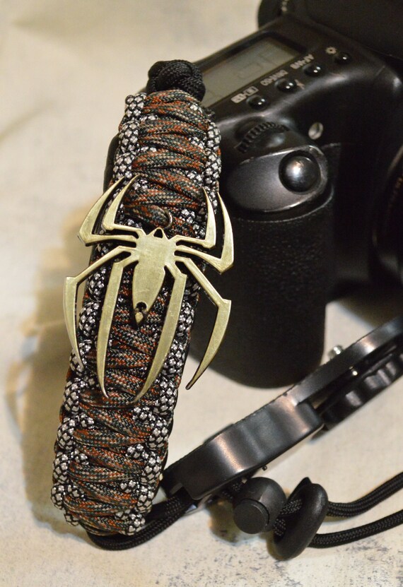 Spider-Man Camera Strap / Bronze Spider-Man Logo Paracord | Etsy