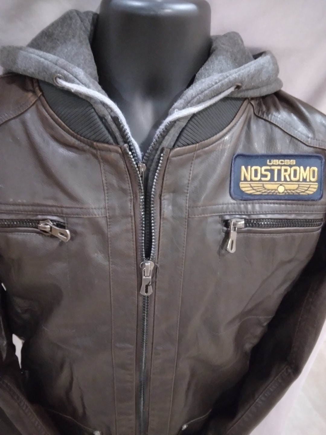 Alien USCSS Nostromo Jacket L 1979 Nostromo Crew Pilot Faux Leather ...