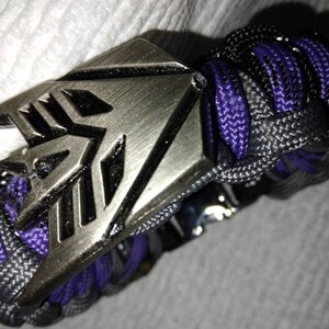 Transformers Decepticon Logo Paracord Bracelet / Transformers Bracelet ...