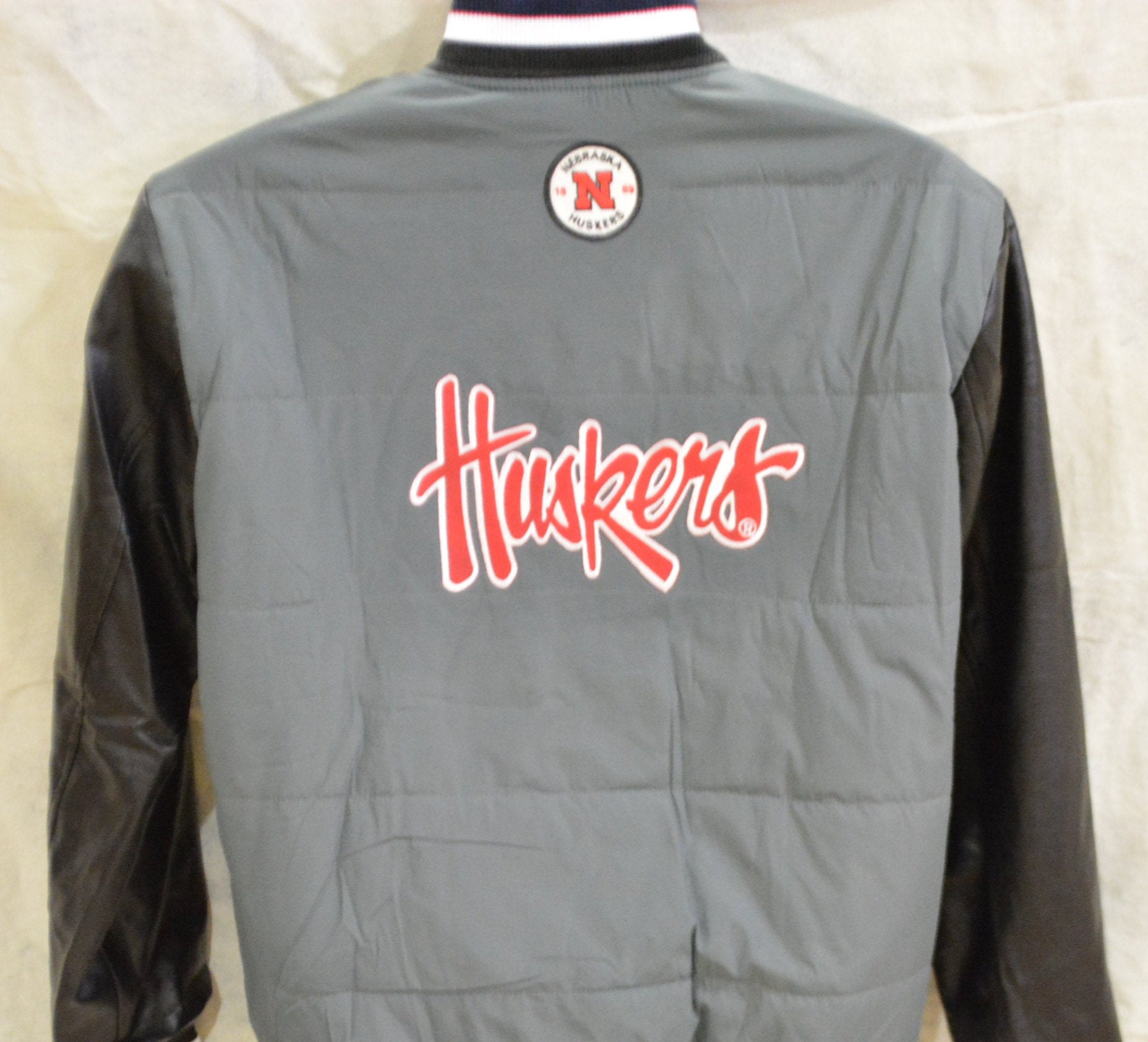 Nebraska Corn Huskers M Herbie Husker Mascot / NCAA Varsity Jacket ...