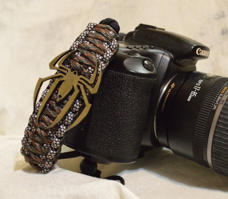 Spider-Man Camera Strap / Bronze Spider-Man Logo Paracord Camera Hand ...