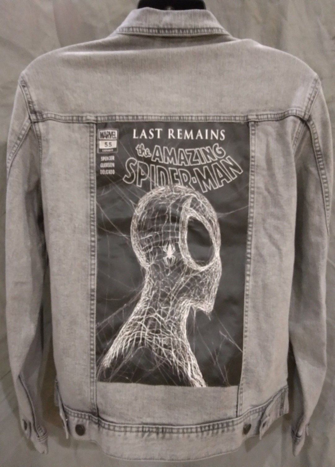 Spiderman Jacket M Marvel Comic Inspired Denim Jacket /last Remains of ...