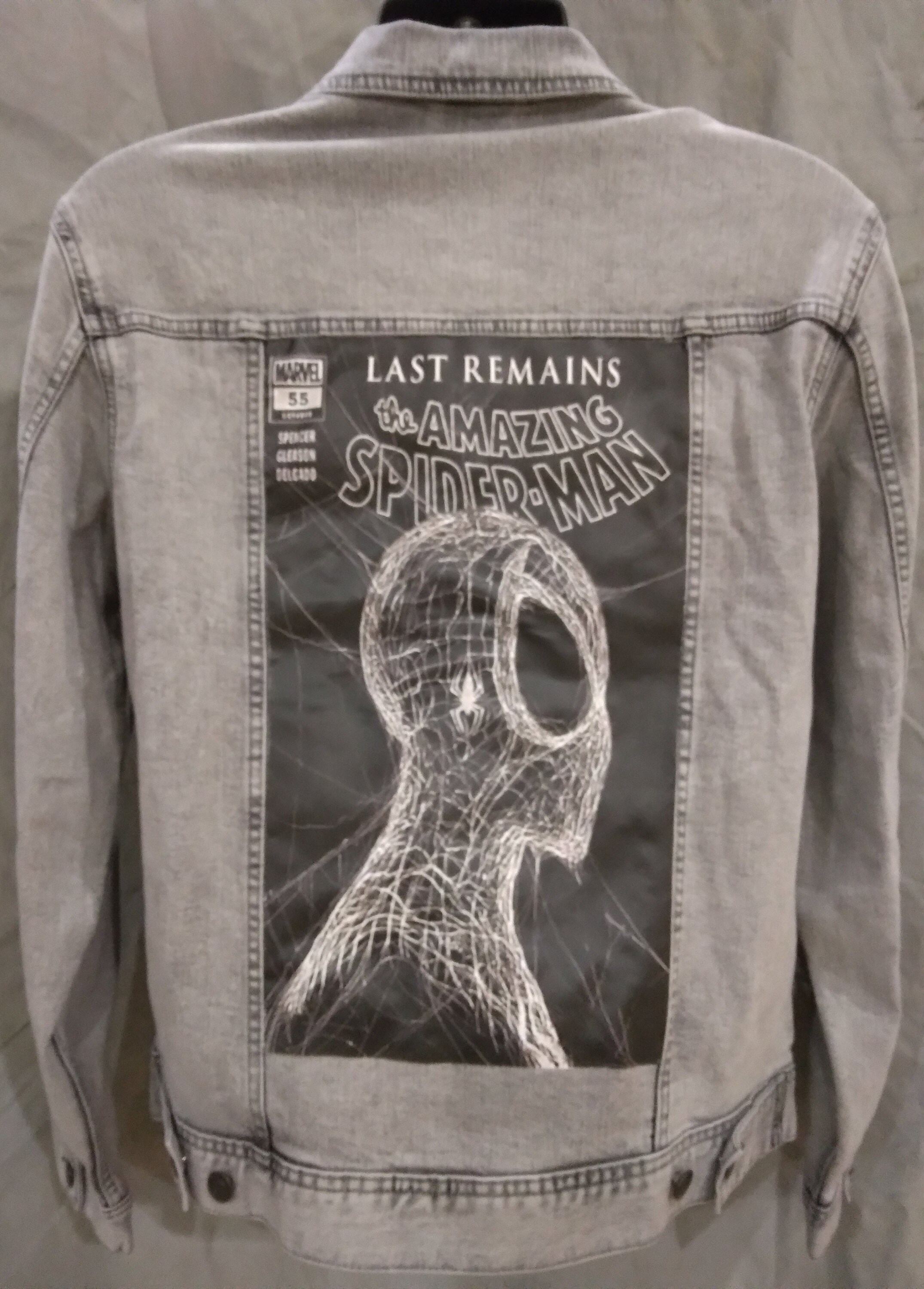 Spiderman Jacket M Marvel Comic Inspired Denim Jacket /last Remains of ...