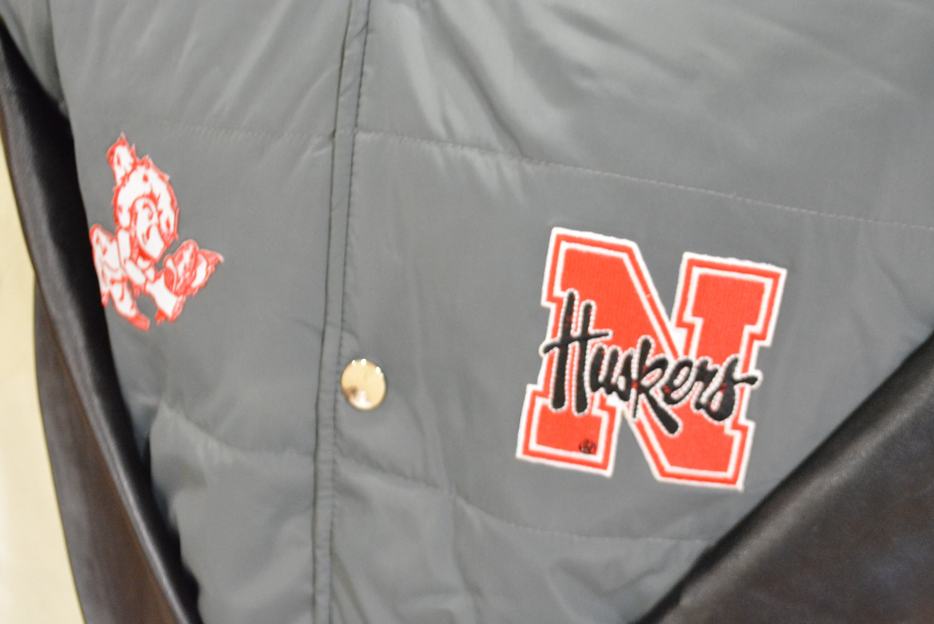 Nebraska Corn Huskers M Herbie Husker Mascot / NCAA Varsity Jacket / Retro Huskers Letterman ...