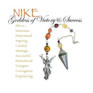 Hematite Pendulum, Goddess Nike Pendulum, Goddess of Victory & Success ...