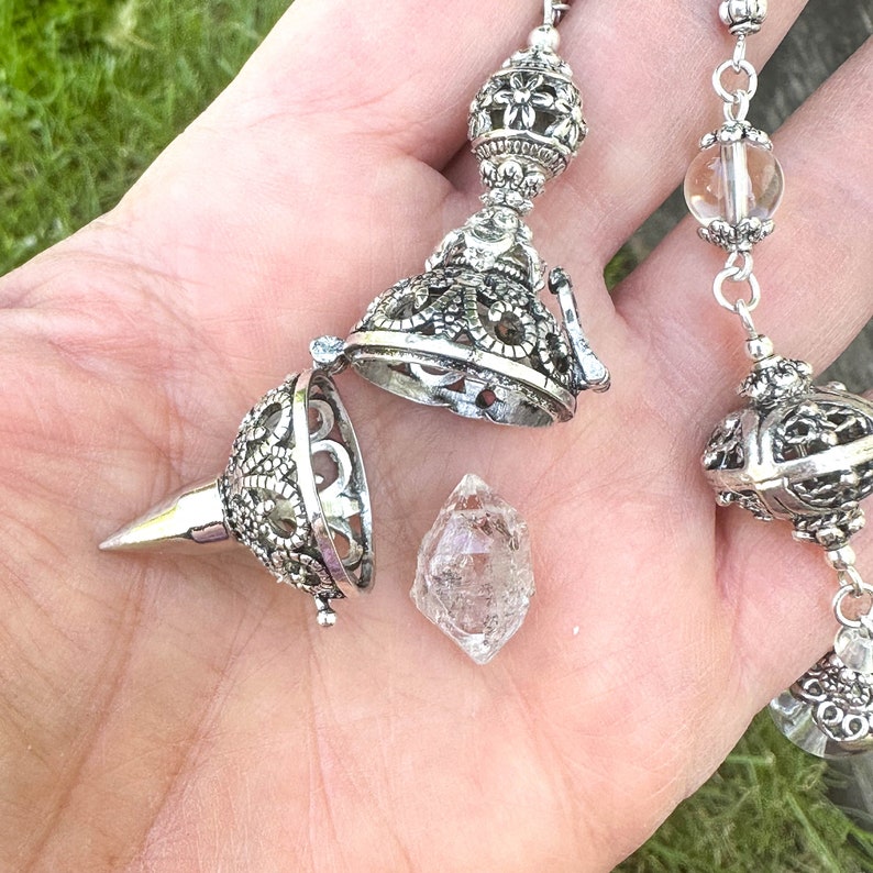 Ornate Chamber Pendulum, With Herkimer Like Diamond, Unique Pendulum - Etsy