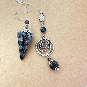 Que Sera Pendulum, Unique Pendulum, Empowering Llanite, Spiral Pendant ...