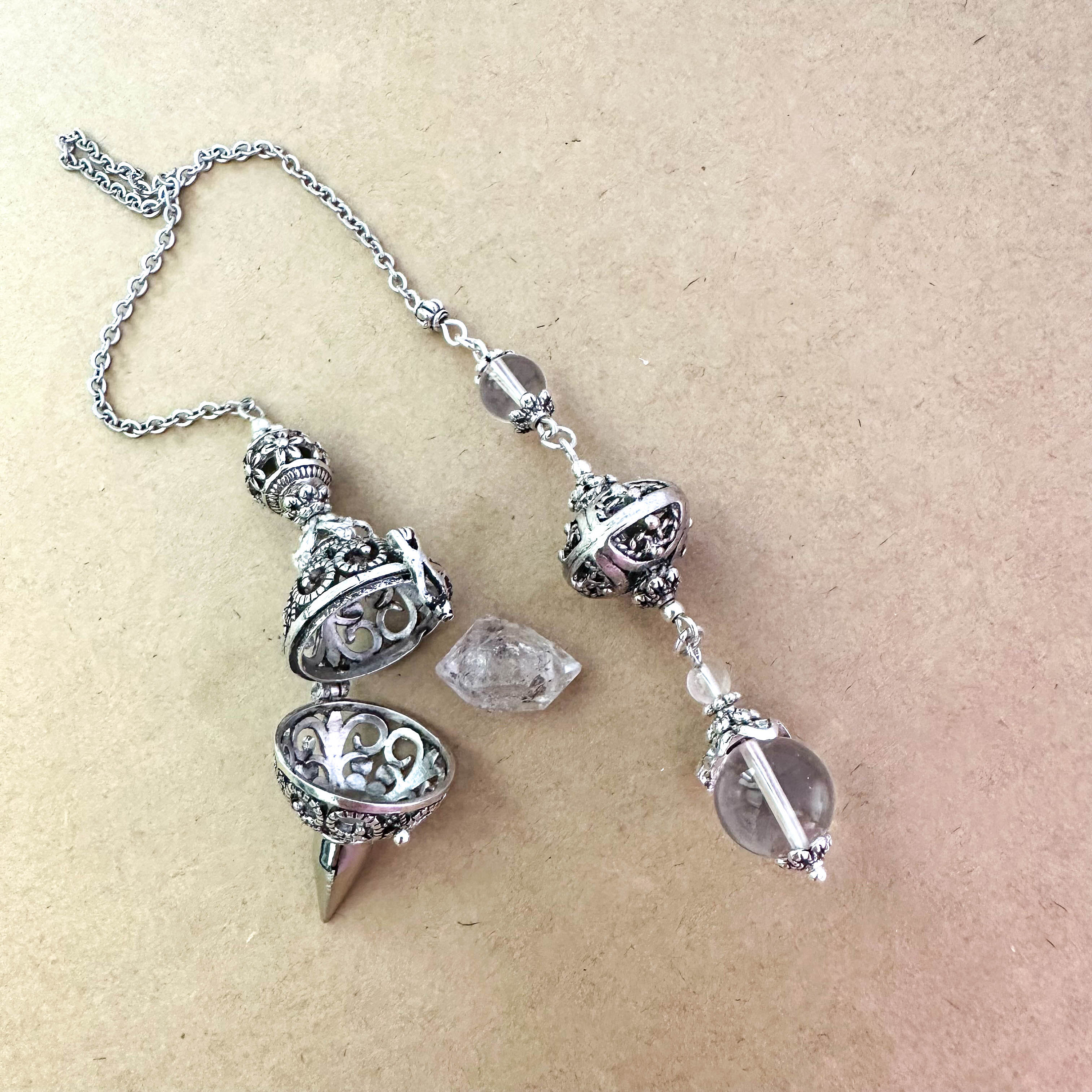 Ornate Chamber Pendulum, With Herkimer Like Diamond, Unique Pendulum - Etsy