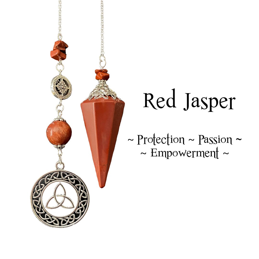 Red Jasper Pendulum, Divining Stone of Health and Passion, Celtic ...