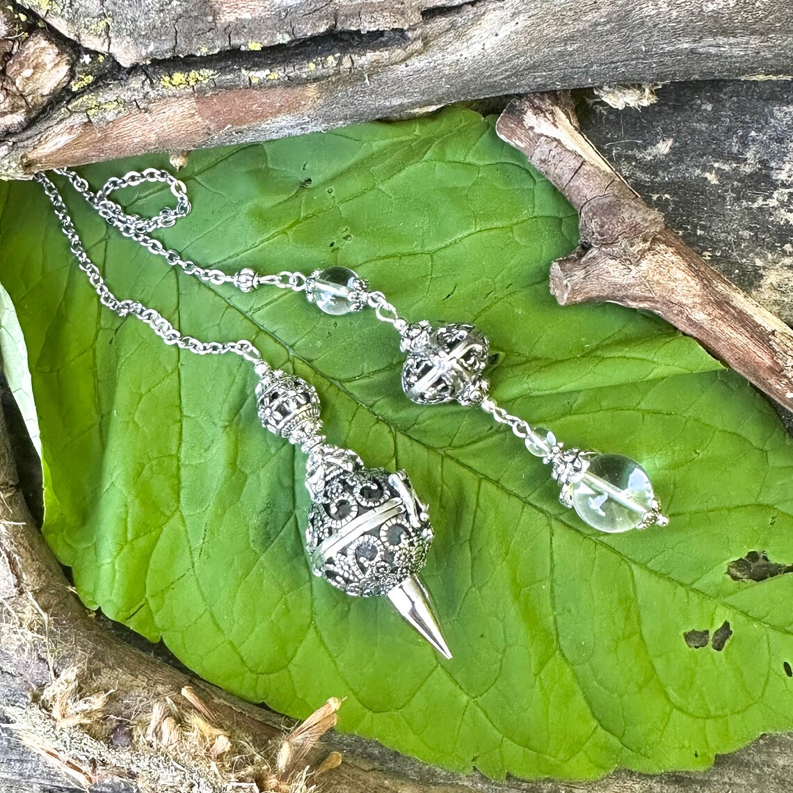 Ornate Chamber Pendulum, With Herkimer Like Diamond, Unique Pendulum - Etsy