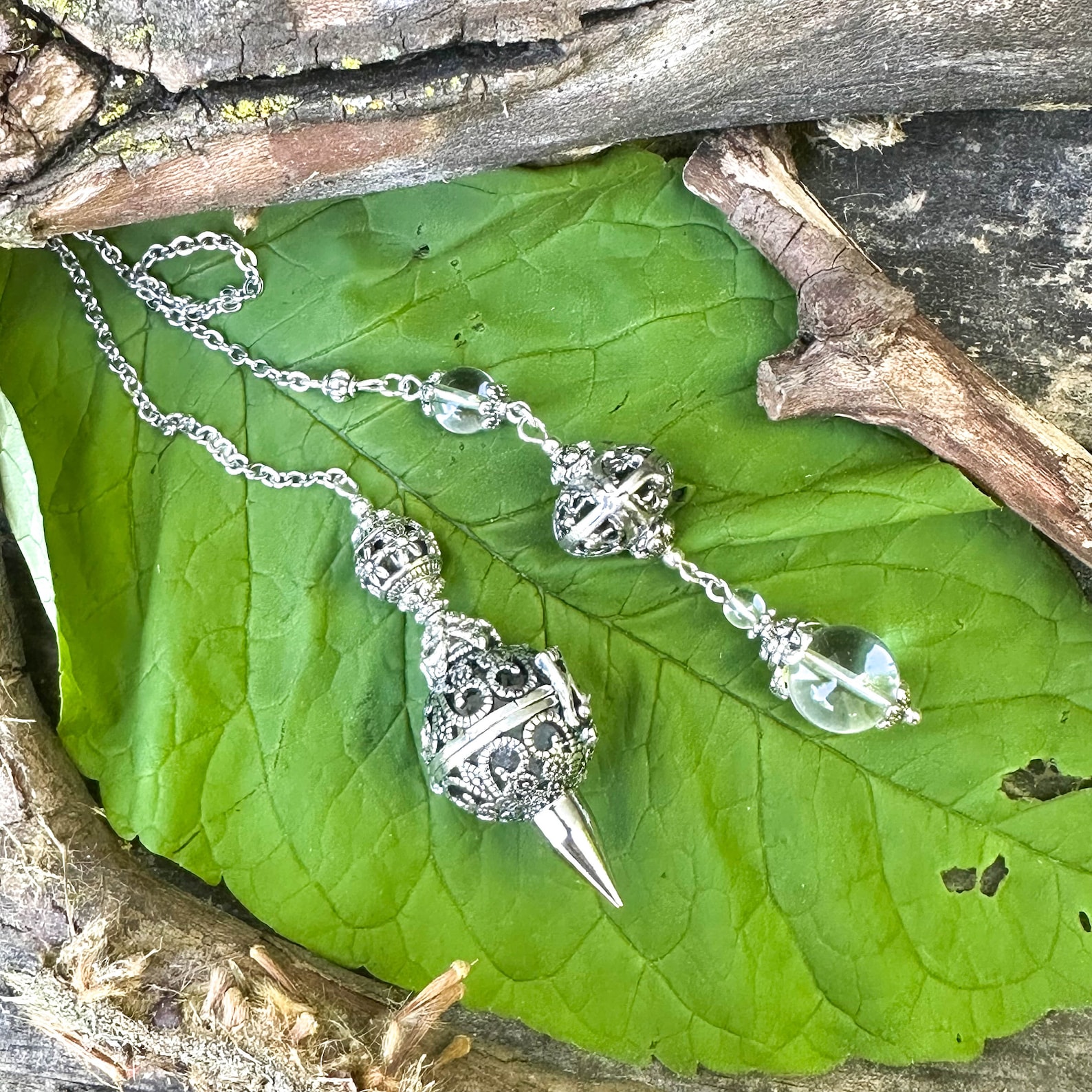 Ornate Chamber Pendulum, With Herkimer Like Diamond, Unique Pendulum - Etsy