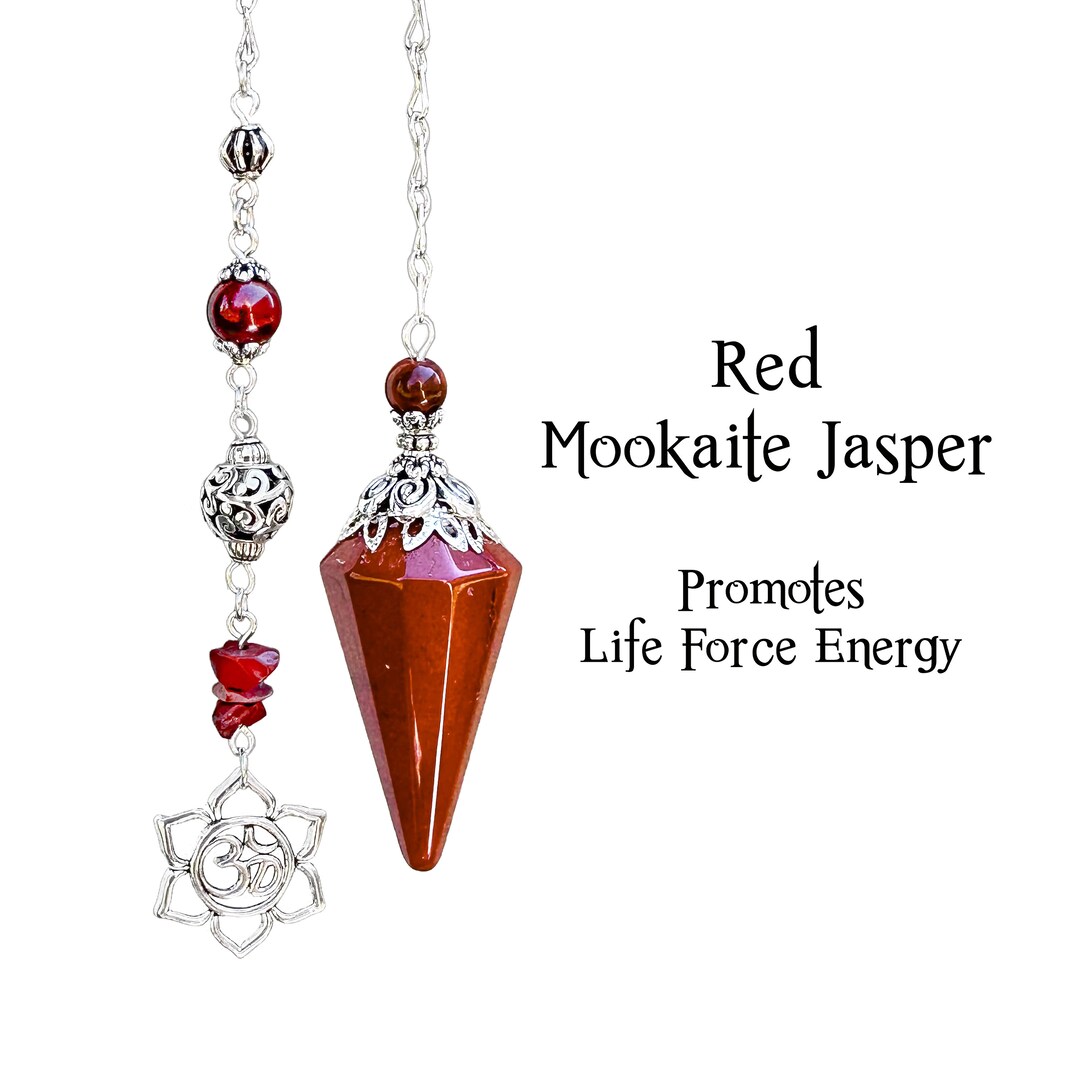 Mookaite Jasper Pendulum, Life Force Divining Pendulum, Ageless Spirit ...