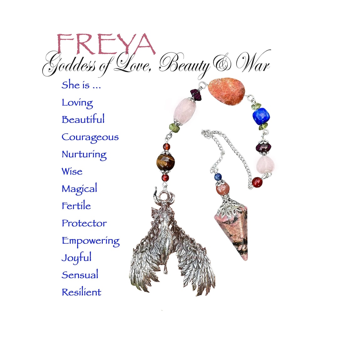 Goddess Freya Pendulum, Goddess of Love, Beauty & War, Beaded Crystal ...